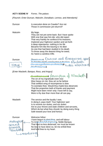 Macbeth Act 1 Annotations | Teaching Resources Macbeth Act 1 Annotations | Teaching Resources