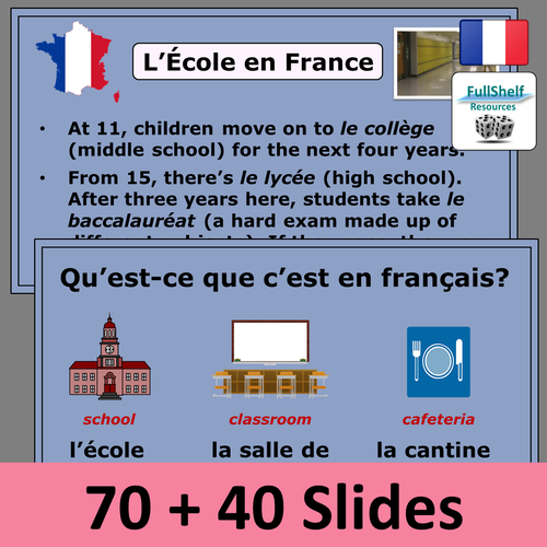 French School Vocabulary A L’ecole | Teaching Resources
