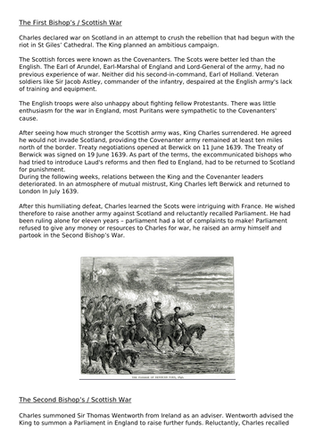 English Civil War Lesson Two: The Scottish Wars and Grand Remonstrance ...