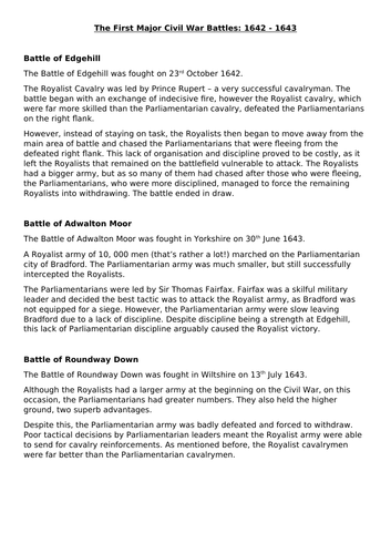 English Civil War Lesson Five: New Model Army | Teaching Resources