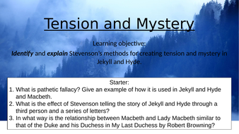 Mystery and Tension in Jekyll and Hyde | Teaching Resources