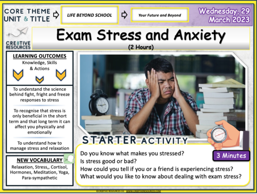 Dealing with Exam Stress - 2 Hour Fun Lesson | Teaching Resources