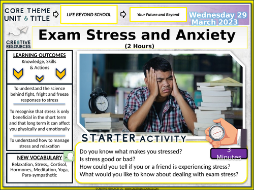 Dealing with Exam Stress - 2 Hour Fun Lesson | Teaching Resources