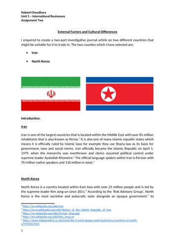BTEC Business Level 3: Unit 5 - International Business (Distinction ...