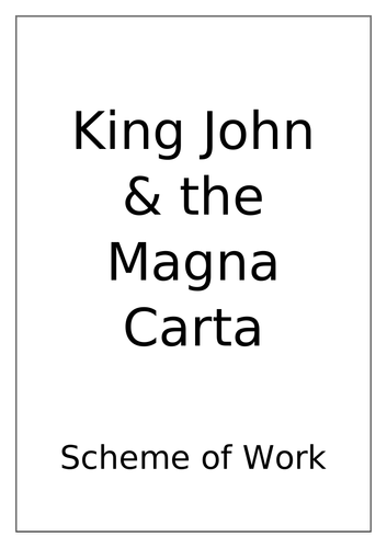 History King John I and the Magna Carta Worksheets | Teaching Resources