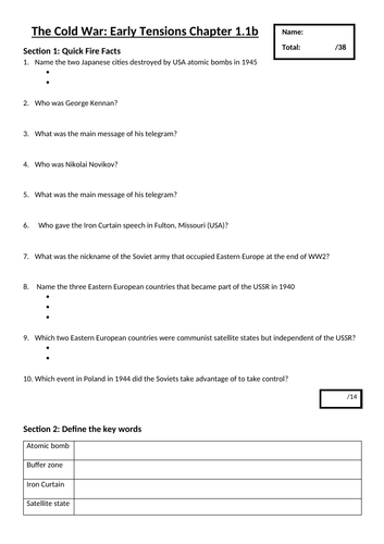 GCSE Cold War: End of Chapter Quizzes | Teaching Resources