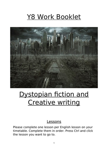 Dystopian Fiction workbook for home learning | Teaching Resources