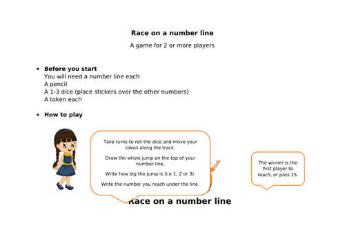 Race on the number line | Teaching Resources