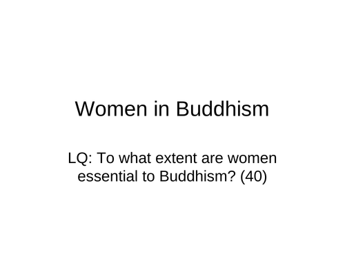Women in Buddhism | Teaching Resources