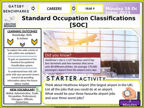 Standard Occupation Classifications + Careers | Teaching Resources