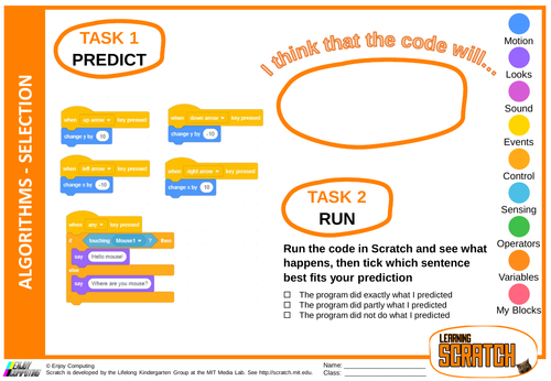 Scratch Using Primm Selection Teaching Resources 