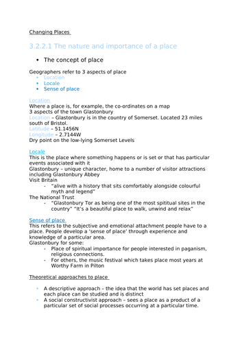 AQA A-Level Geography - Changing places | Teaching Resources AQA A-Level Geography - Changing places | Teaching Resources