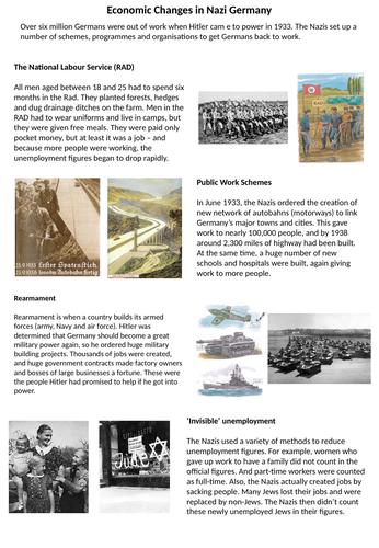 GCSE History Germany 1890-1945 - Home learning/ Revision sheets ...