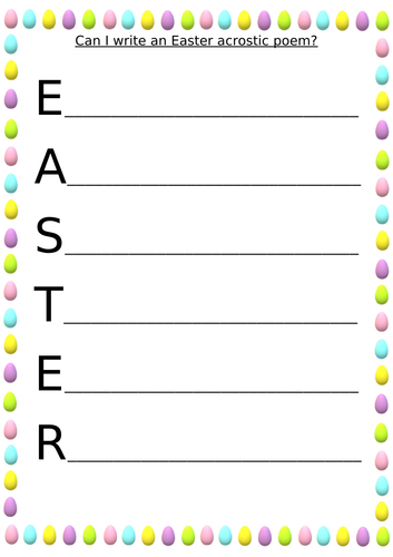 Easter Acrostic Poem KS1 | Teaching Resources