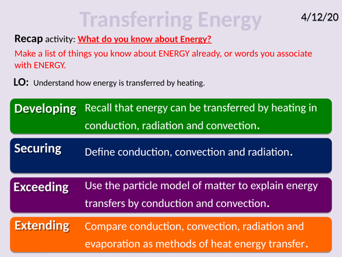 Exploring Science 8K- Energy Transfers | Teaching Resources