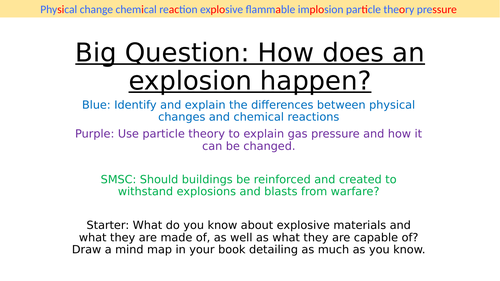 Year 9 Types of Explosions lesson (9Fa) | Teaching Resources