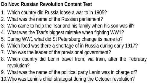 Russian Revolution KS3 and Communist Russia 1917-39 | Teaching Resources