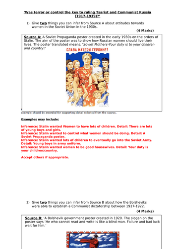 Russian Revolution KS3 and Communist Russia 1917-39 | Teaching Resources
