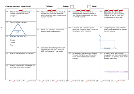 Charge, Current, Time Q=It - GCSE Physics and/or Combined Science ...