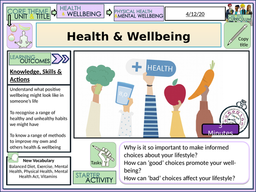 Health & Wellbeing PSHE Lesson | Teaching Resources