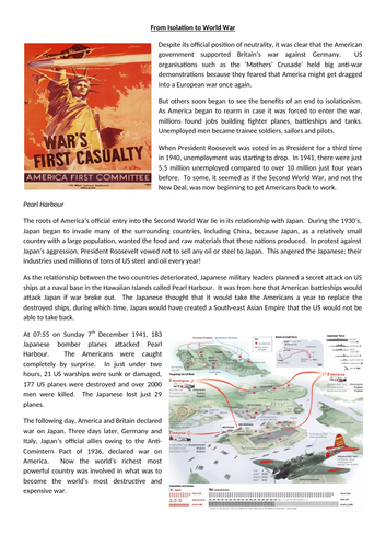 Pearl Harbour - America's Entry into WWII | Teaching Resources