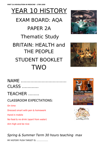 History (AQA GCSE) - School & Home Learning Booklet and PPts - Thematic ...