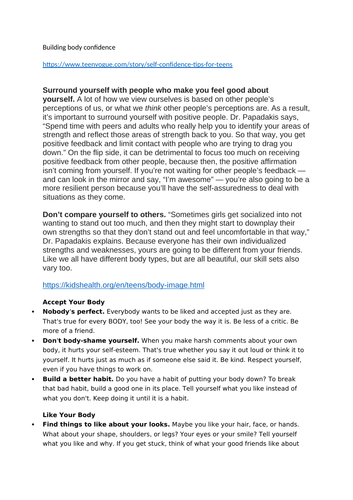 Body Image - PSHE | Teaching Resources