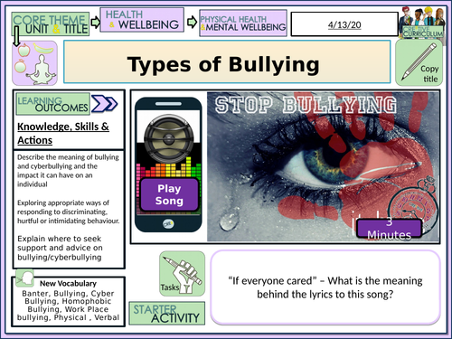 Bullying - PSHE Lesson | Teaching Resources
