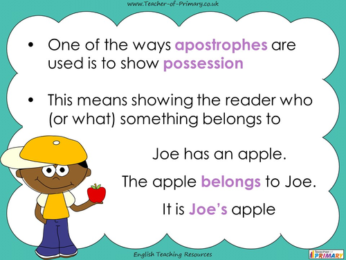 Possessive Apostrophes - Year 2 | Teaching Resources
