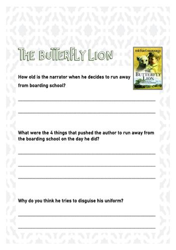 The Butterfly Lion Guided Reading resource | Teaching Resources