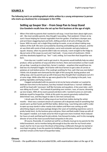 AQA English Language Paper 2 - Custom Practice Paper | Teaching Resources