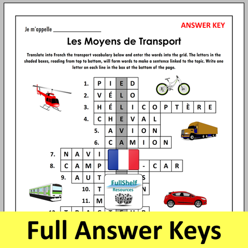 French Transport Worksheets | Teaching Resources
