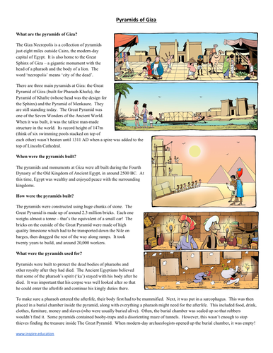 Ancient Egypt Home Learning - Lesson 3 The Pyramids of Giza | Teaching ...