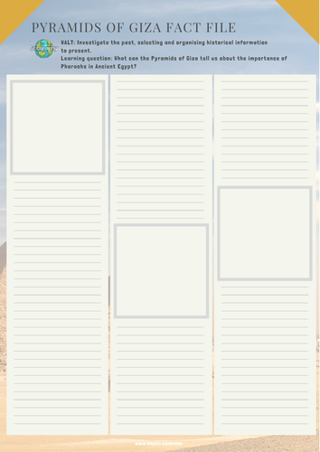 Ancient Egypt Home Learning - Lesson 3 The Pyramids of Giza | Teaching ...