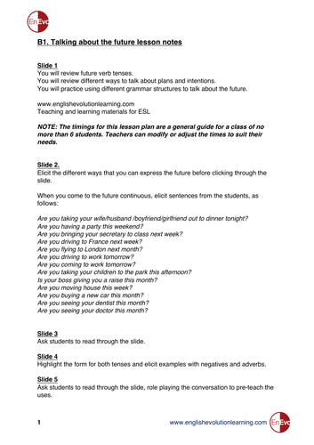 Talking About the Future (B1 & B2) | Teaching Resources