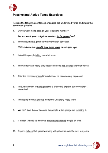 The Passive Tense and How to Use It (B1 & B2) | Teaching Resources