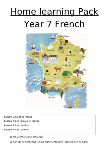 Revision booklet year 7 French | Teaching Resources