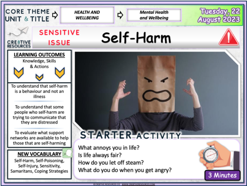 Self Harm - PSHE | Teaching Resources