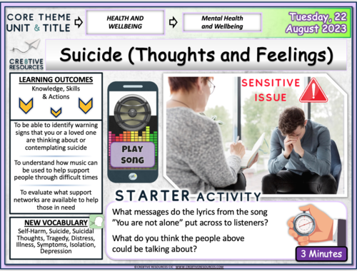 Suicide + Self Harm - PSHE Lesson | Teaching Resources