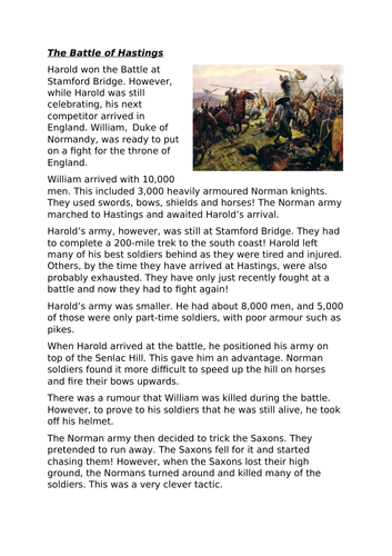 The Battle of Hastings 1066 | Teaching Resources