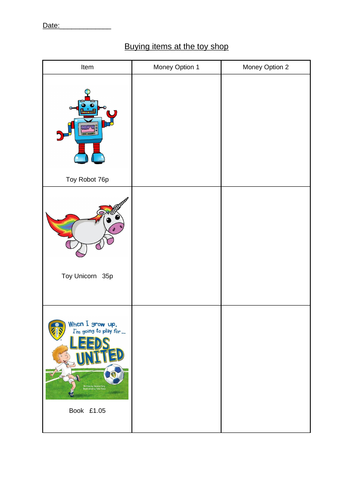 Year 2 Toy Shop Money using different coins | Teaching Resources
