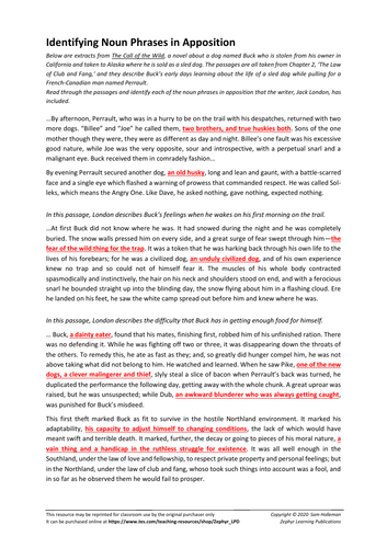 Identifying noun phrases in apposition / appositive phrases | Teaching ...