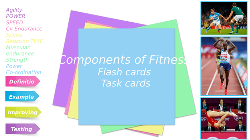 GCSE PE Components of Fitness - Flash /Task Cards | Teaching Resources
