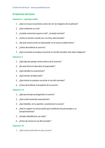 El laberinto del fauno-comprehensive resources | Teaching Resources