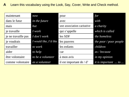G.C.S.E. French - Theme 2 - Poverty and homelessness - Volunteering ...