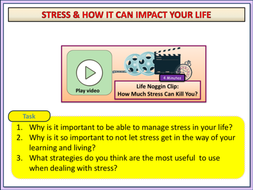 What is Stress - PSHE Lesson | Teaching Resources