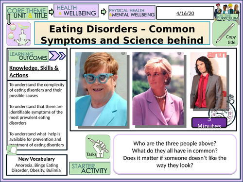 Eating Disorders - Anorexia Bulimia BED | Teaching Resources