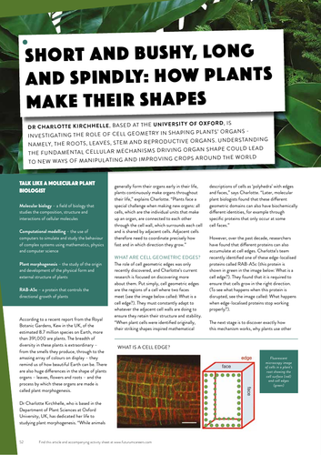 Cell biology - how plants make their shapes | Teaching Resources