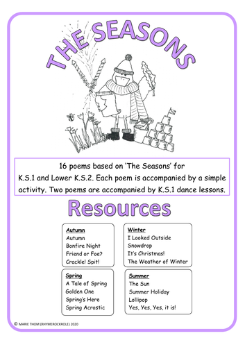 THE SEASONS PACK - 16 POEMS, K.S.1 & L.K.S.2 | Teaching Resources