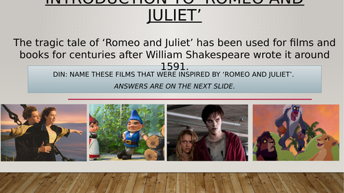 Introduction Lessons to 'Romeo and Juliet' | Teaching Resources
